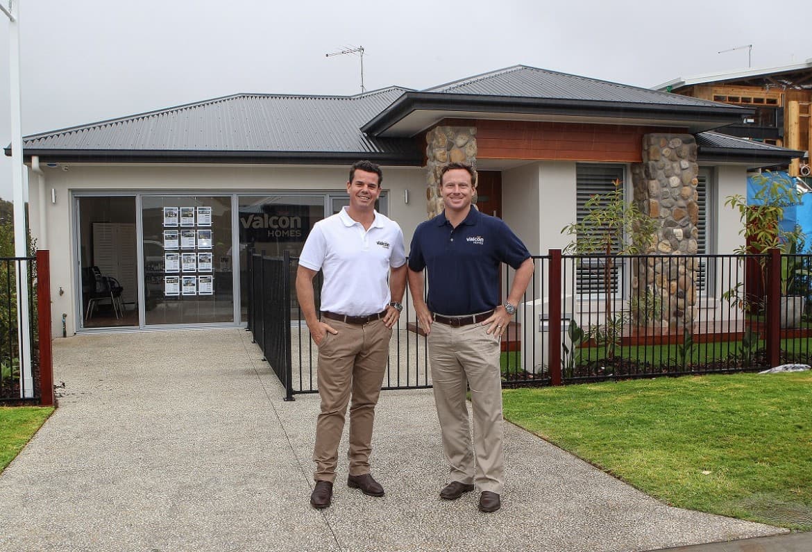Jason Doerr and Tim Douglas outside the new display at Waterline ...