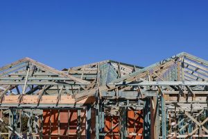 Housing Construction. External Timber Frame. Plywood Bracing ...
